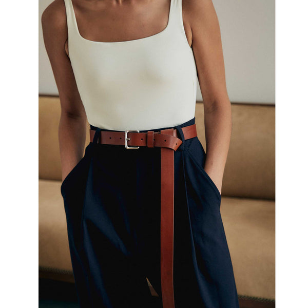 Yoyo Belt in Chestnut with Silver Buckle — Exclusive – Emme Parsons